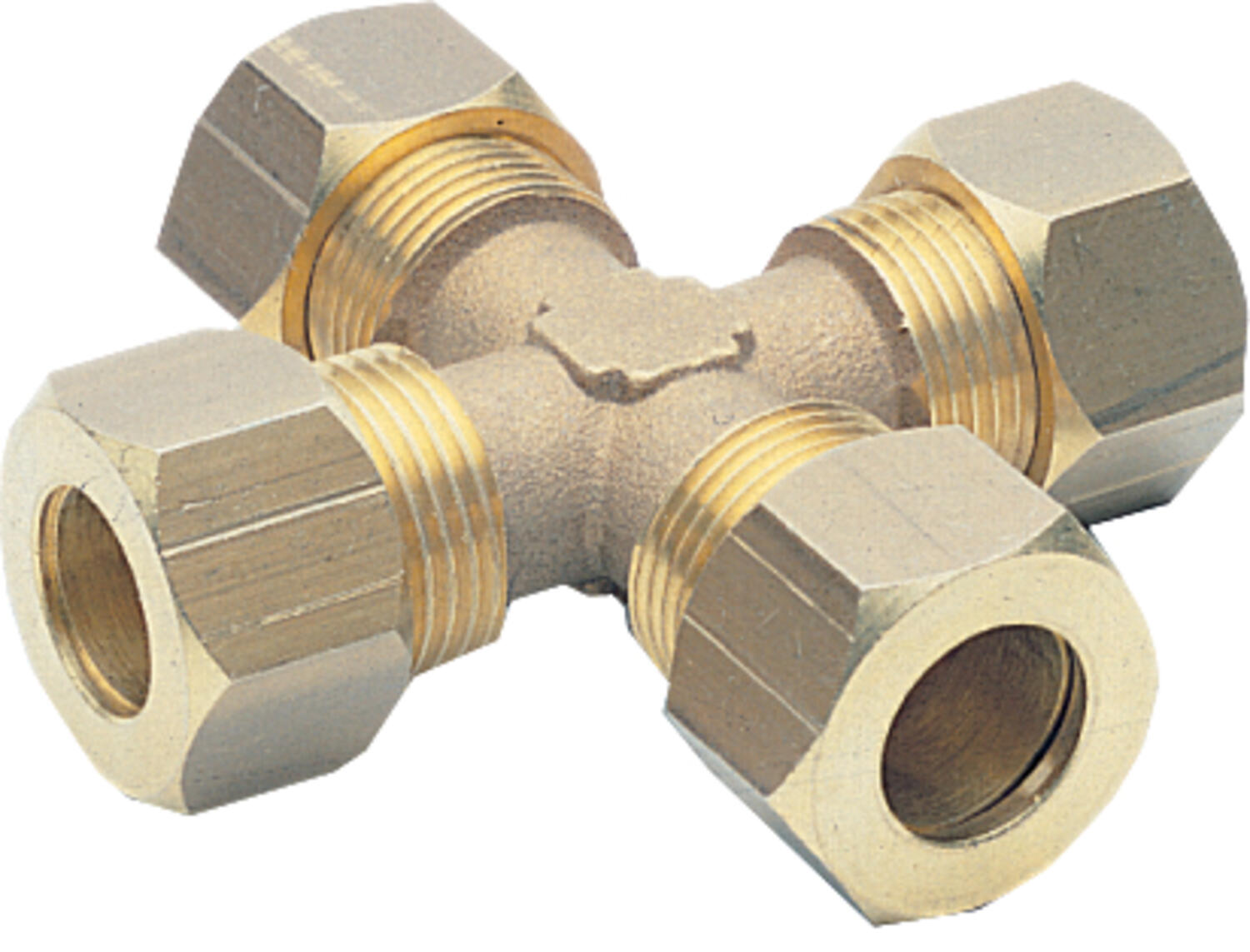 Korskoppling mässing, klämringsanslutning | OEM Automatic